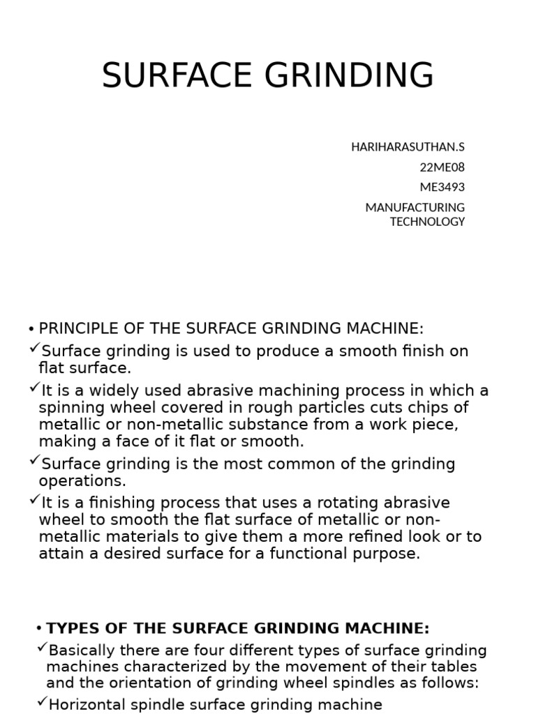 Surface Grinding | PDF