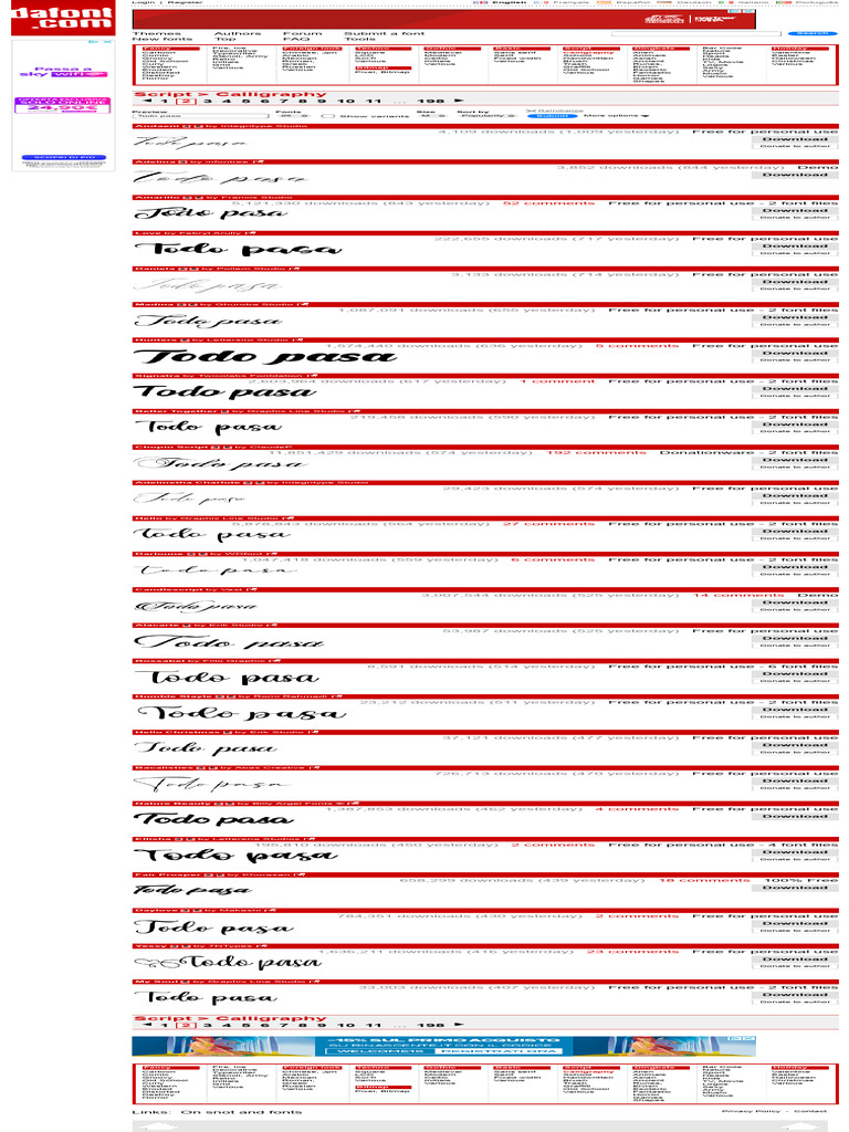 Script Calligraphy Fonts | PDF | Typefaces | Serif