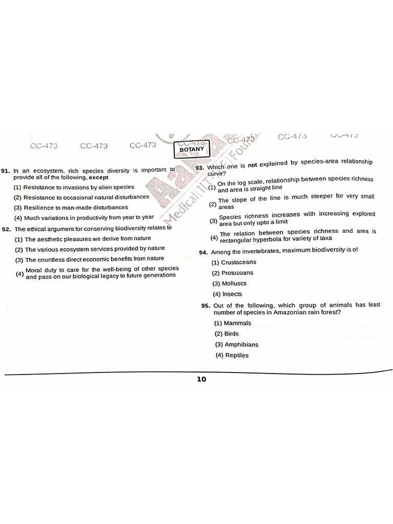 Botany Neet MCQ | PDF