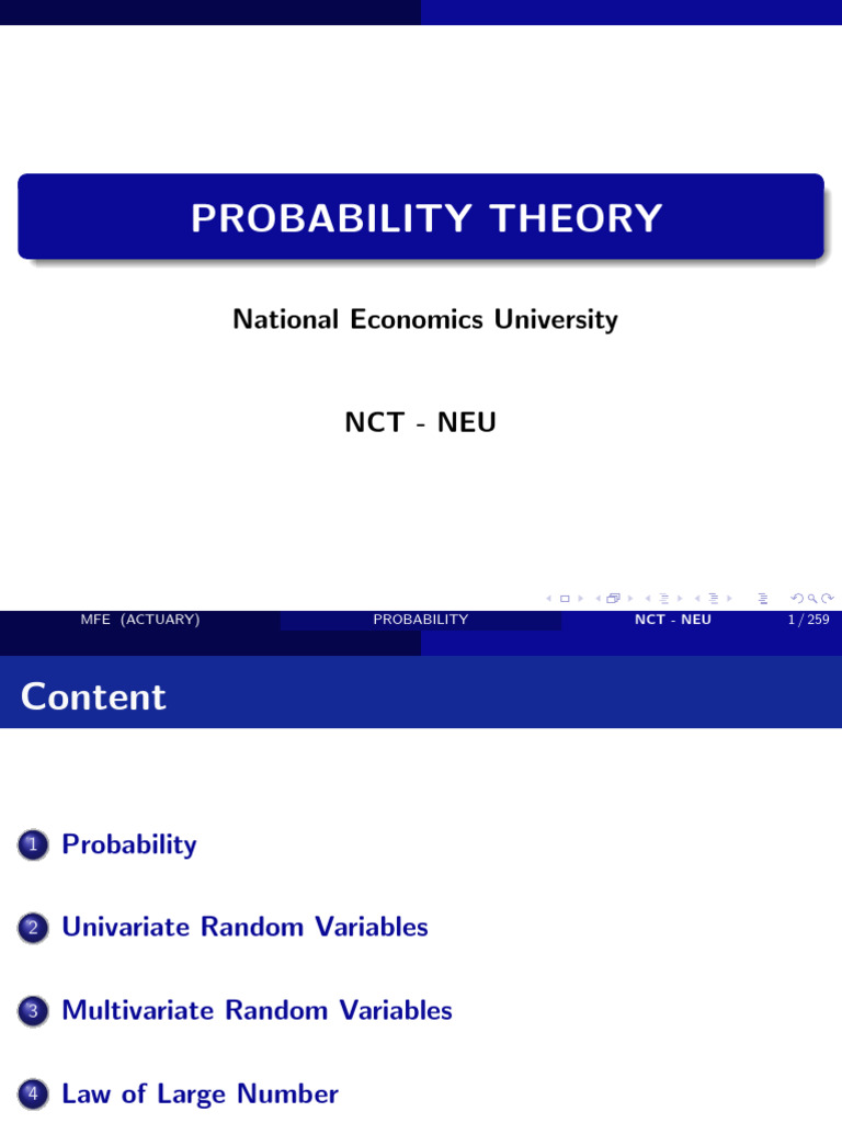 Probability Slide 4ST 2025 | PDF | Probability Distribution | Random Variable