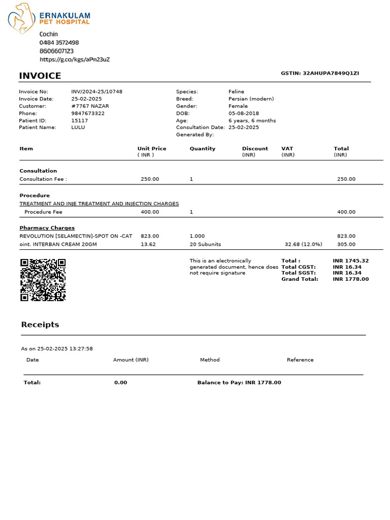 Lulu Consultancy Invoice #INV/2024-25/10748 | PDF | Invoice | Business