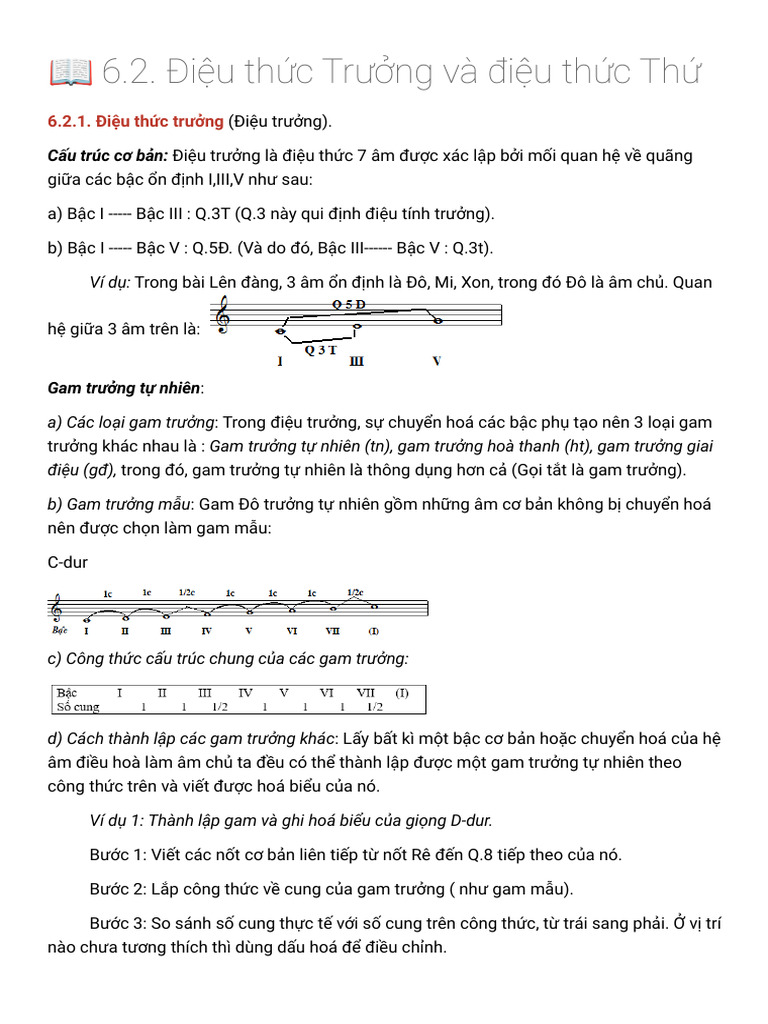 ? 6.2. Điệu thức Trưởng và điệu thức Thứ - Âm nhac & PPDH Âm nhạc Tiểu học | PDF