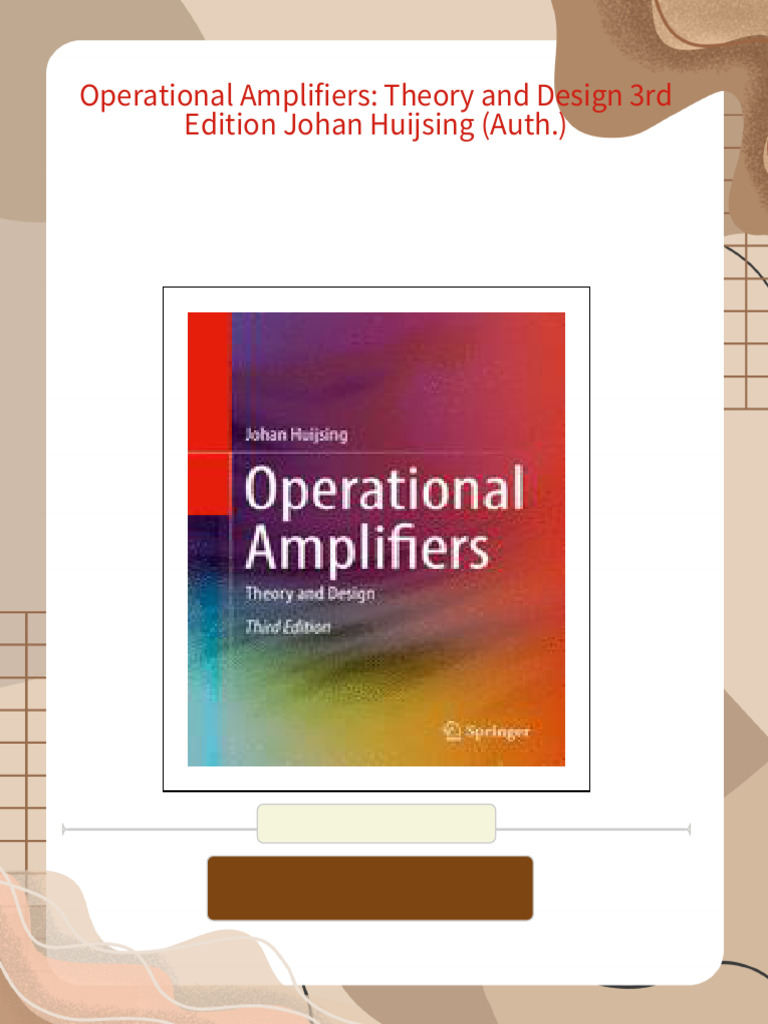 1087operational Amplifiers: Theory and Design 3rd Edition Johan ...