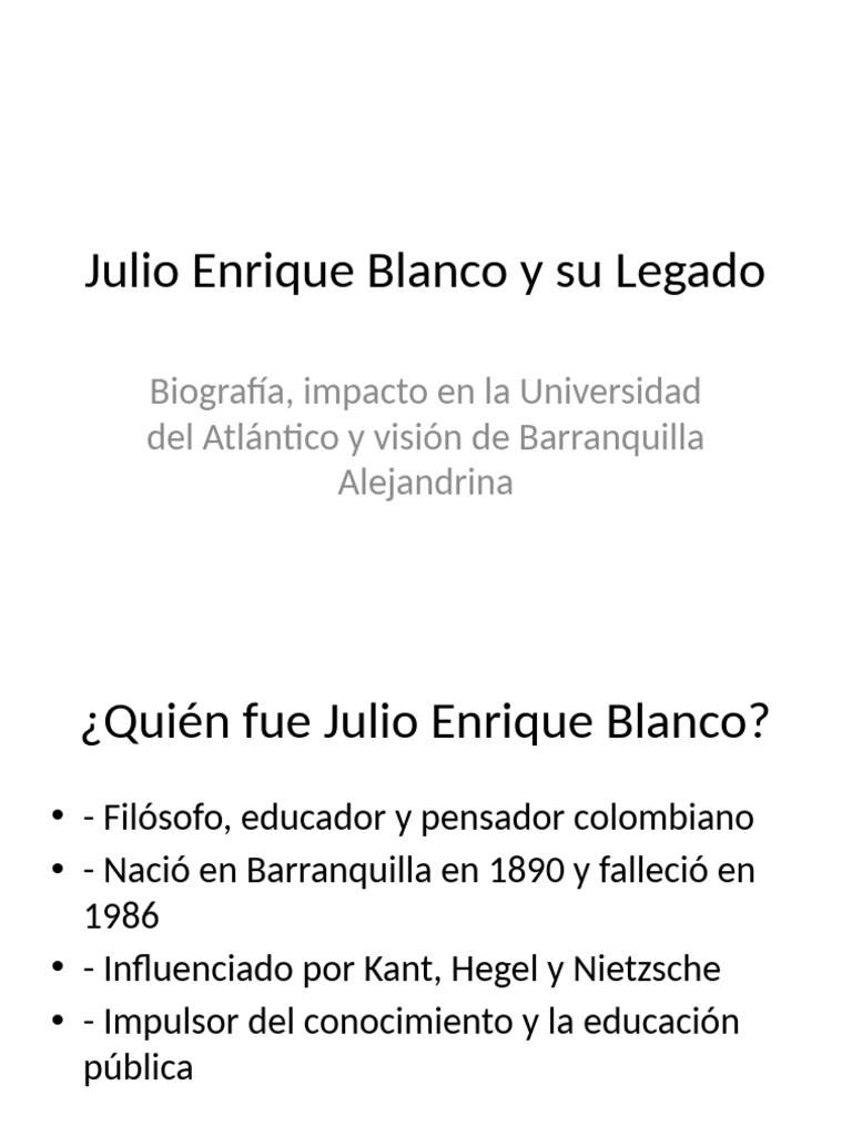 Legado de Julio Enrique Blanco | PDF