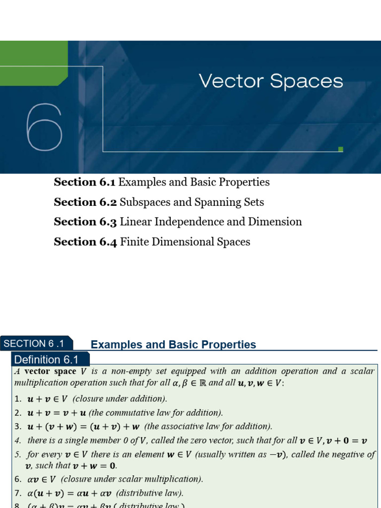 Chapter 6_Part1 Linearly Algebra | PDF | Vector Space | Linear Subspace