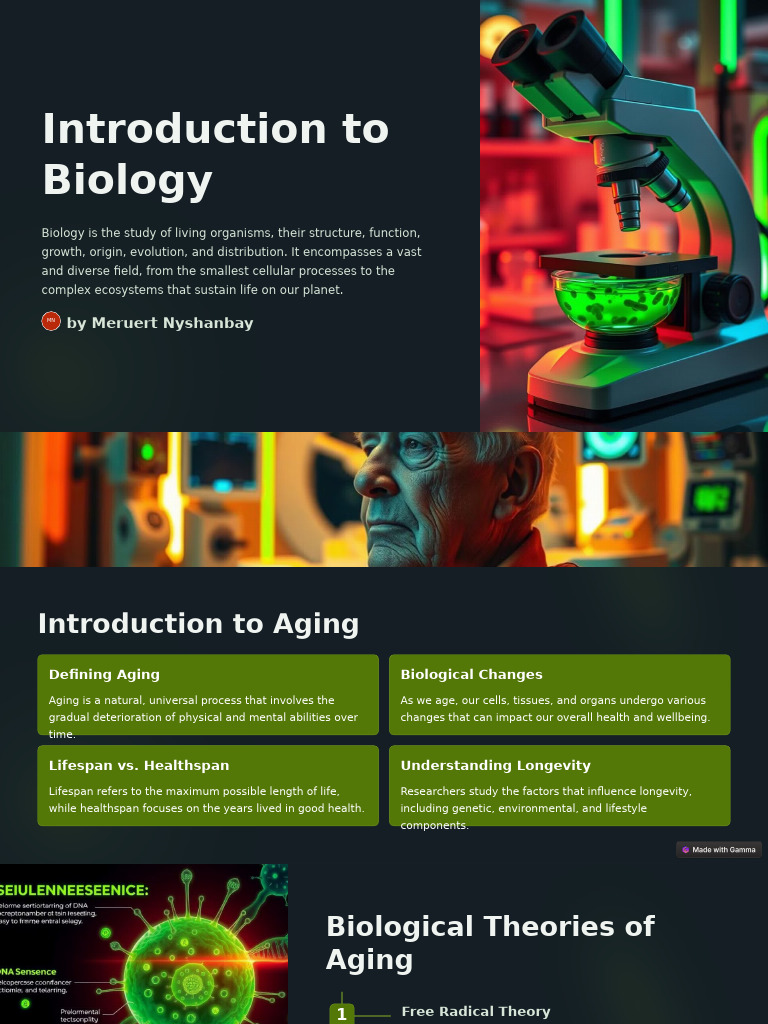 Introduction To Biology Pdf Senescence Longevity