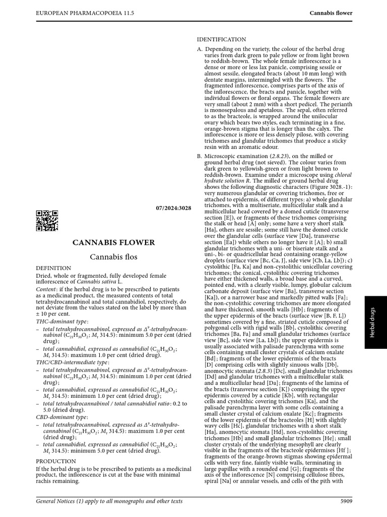Cannabis Flower Monograph 3028 | PDF | Chromatography