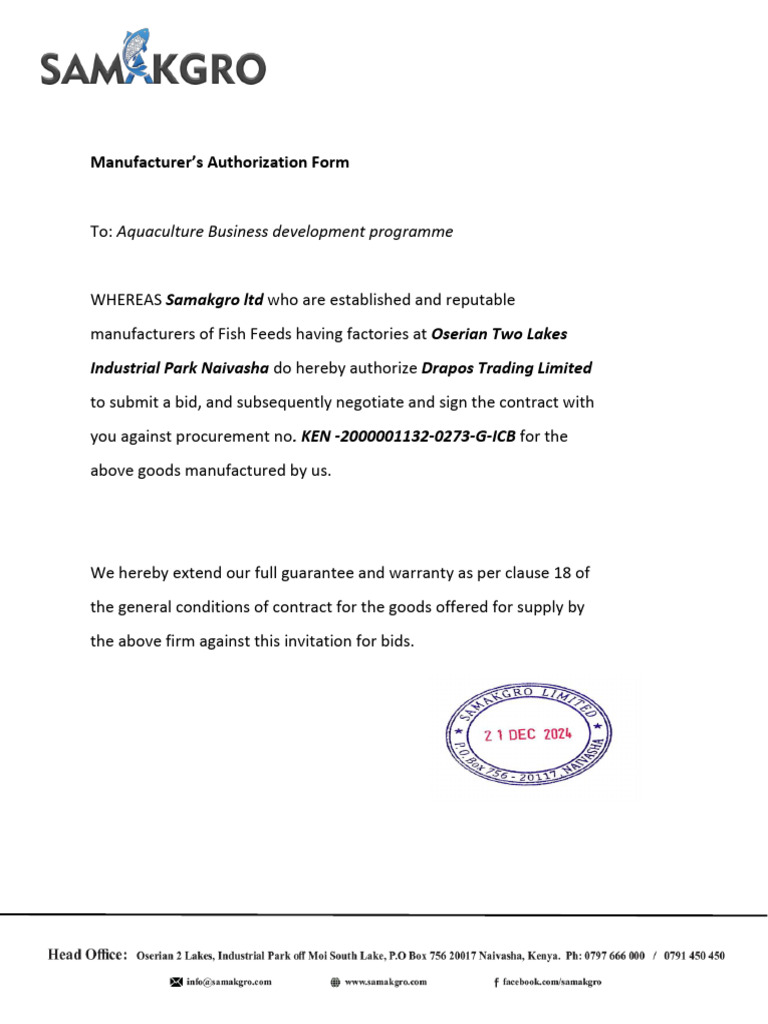 Manufacturers_Authorization[1] | PDF