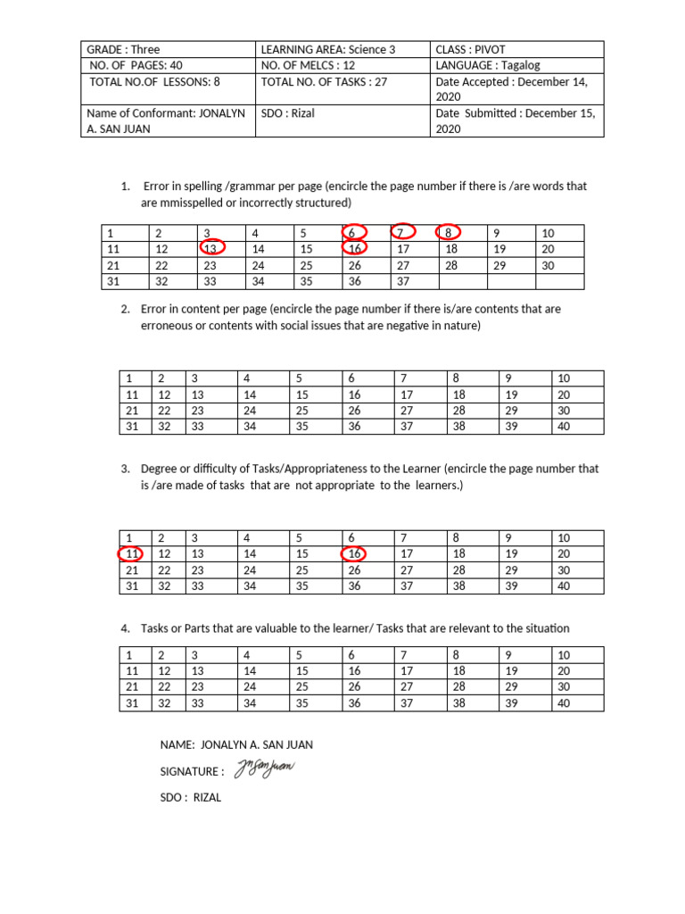 Science 3-Validator-Conformant-Sheet-1-2 | PDF | Language Mechanics | Cognitive Science