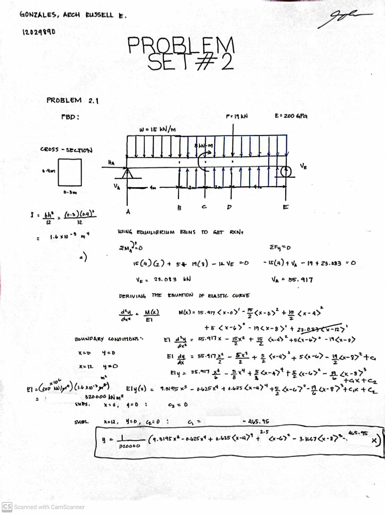 Theory of Structures - Probset#2 | PDF