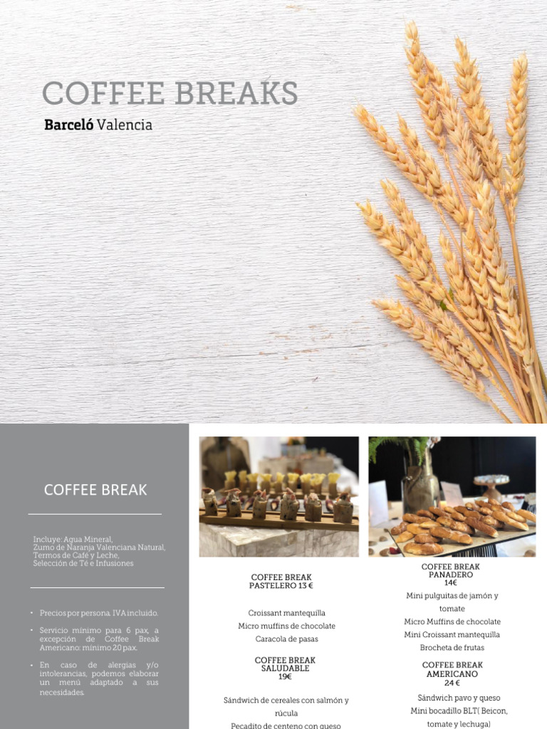 Barceló Valencia - Coffee Breaks | PDF