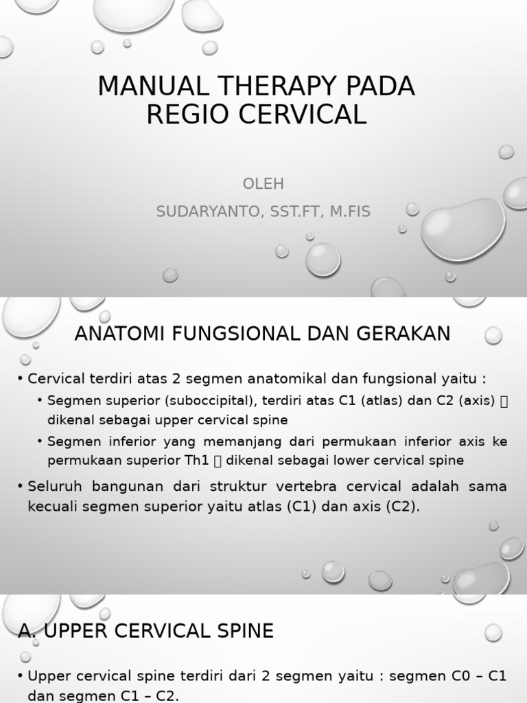 Terapi Manual Regio Cervical | PDF