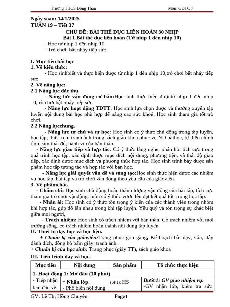 GDTC 7 - Tuần 19 | PDF