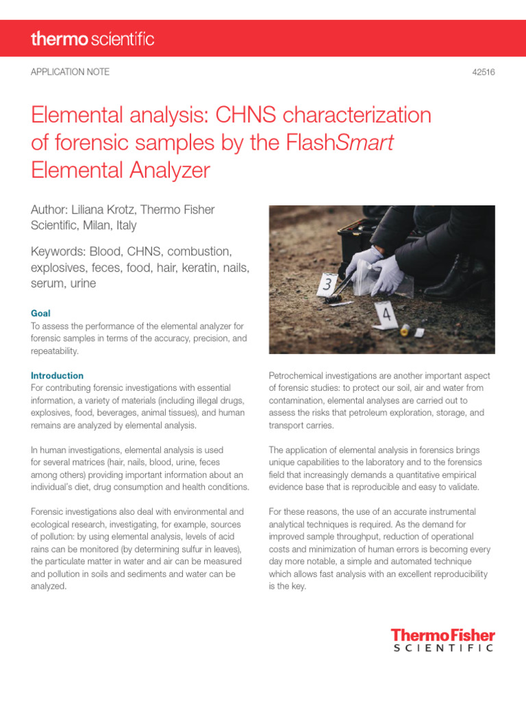 CHNS Analysis of Forensic Samples | PDF | Gas Chromatography | Magnesium