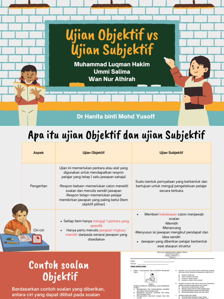 Perbandingan Ujian Objektif dan Subjektif | PDF