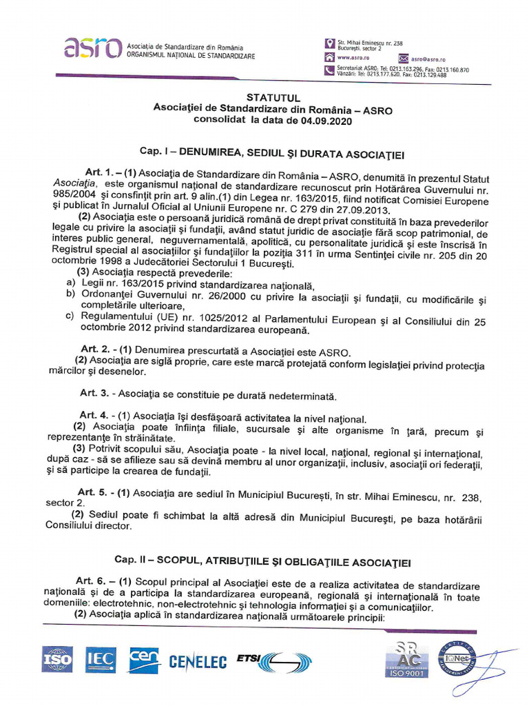 Statut ASRO 2023 | PDF