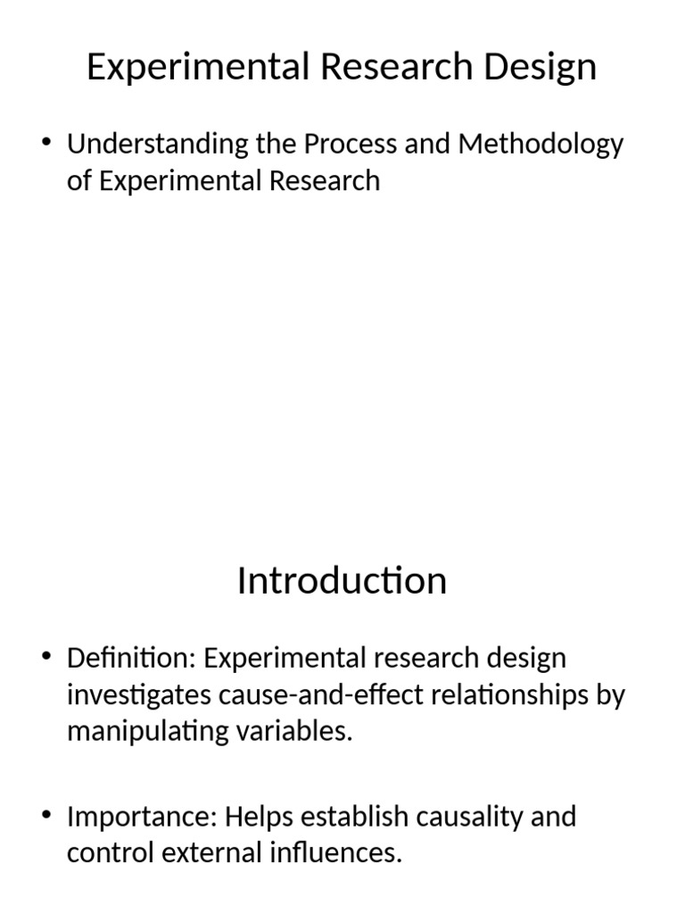 Experimental Research Design | PDF