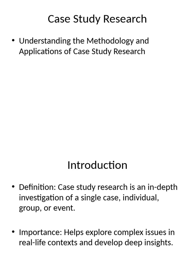 Understanding Case Study Research | PDF | Case Study | Methodology