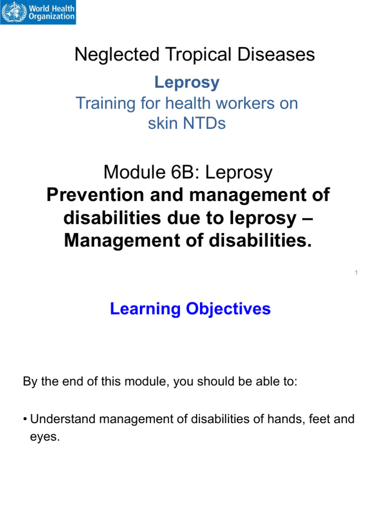 WHO Leprosy Module6B EN | PDF | Hand | Anatomical Terms Of Motion