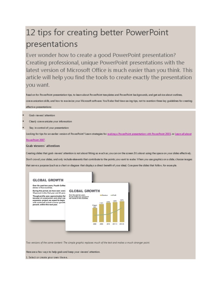 12 Tips For Creating Better Powerpoint Presentations: Grab Viewers ...