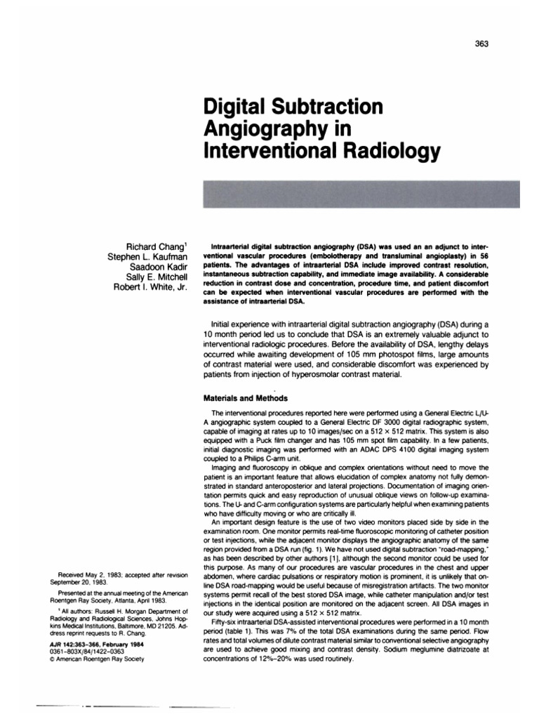 White Et Al 2012 Digital Subtraction Angiography in Interventional ...