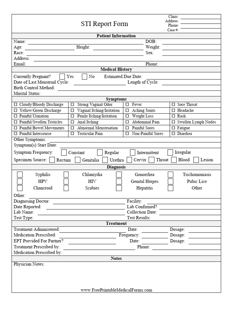 STI Report Form: UT Health | PDF | Sexually Transmitted Infection ...