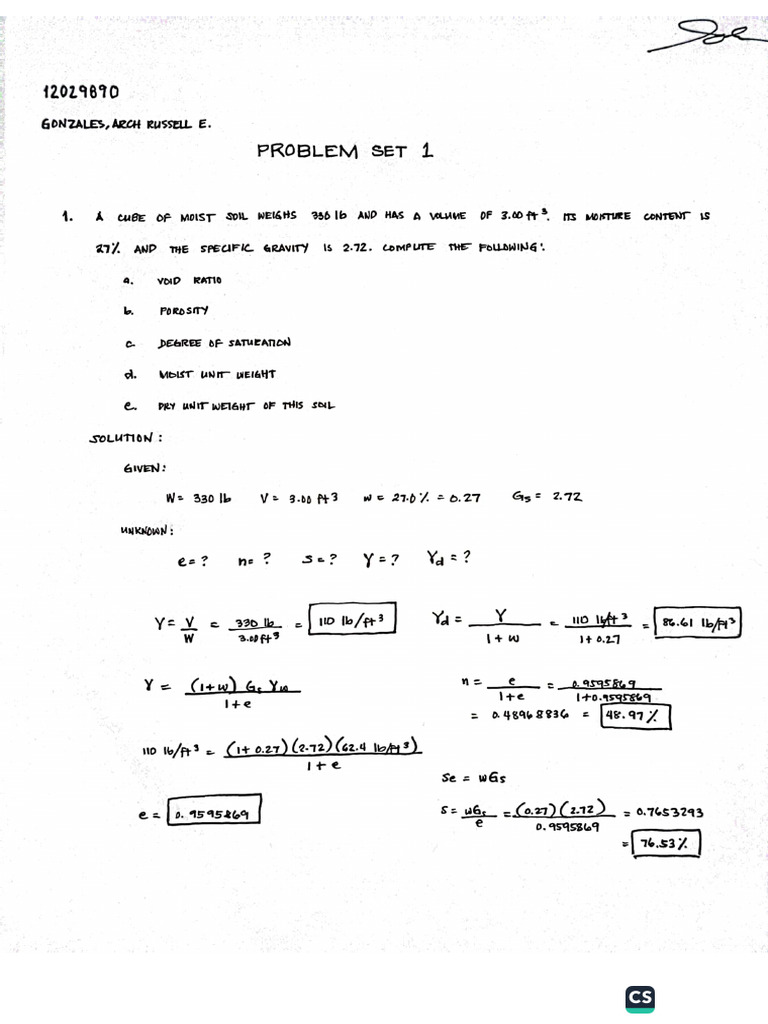 CEGEOEN Problem Set 1 | PDF