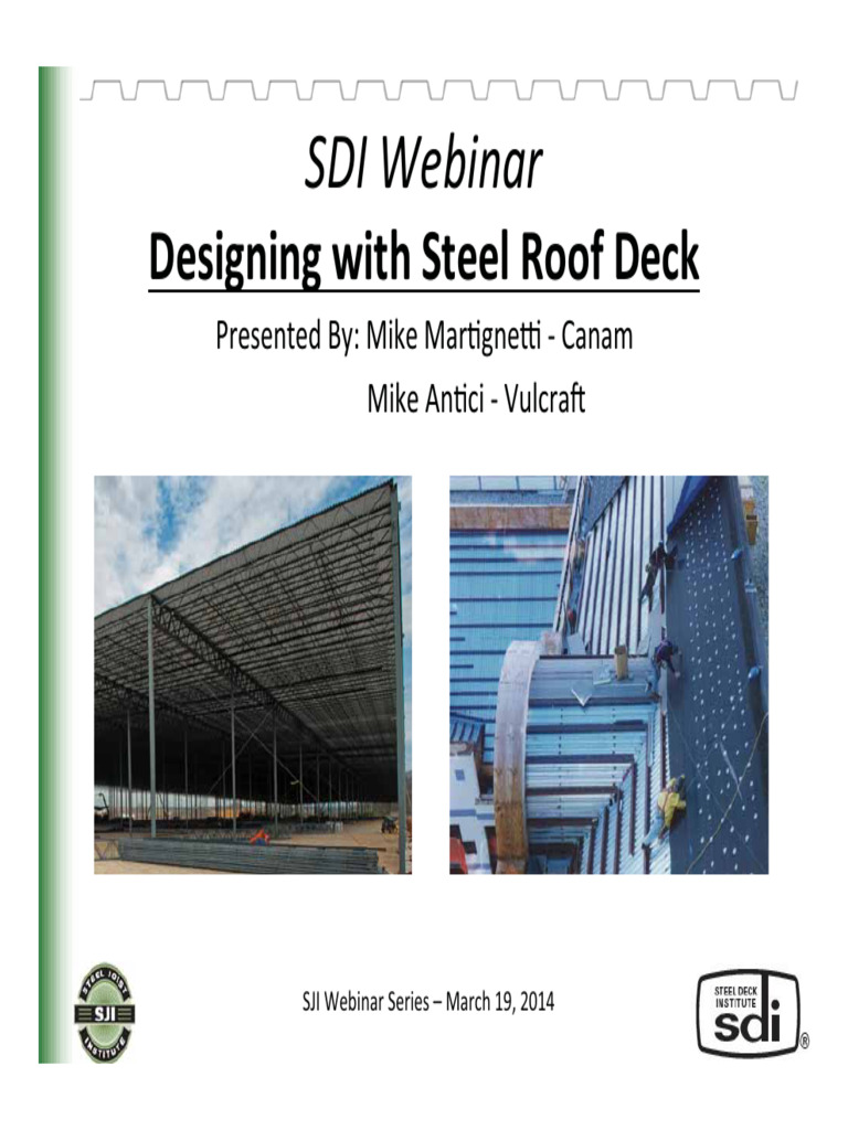 SDI - Steel Roof Deck Design | PDF