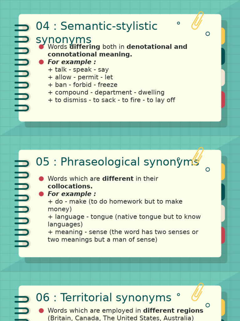 Types of Synonyms Explained | PDF