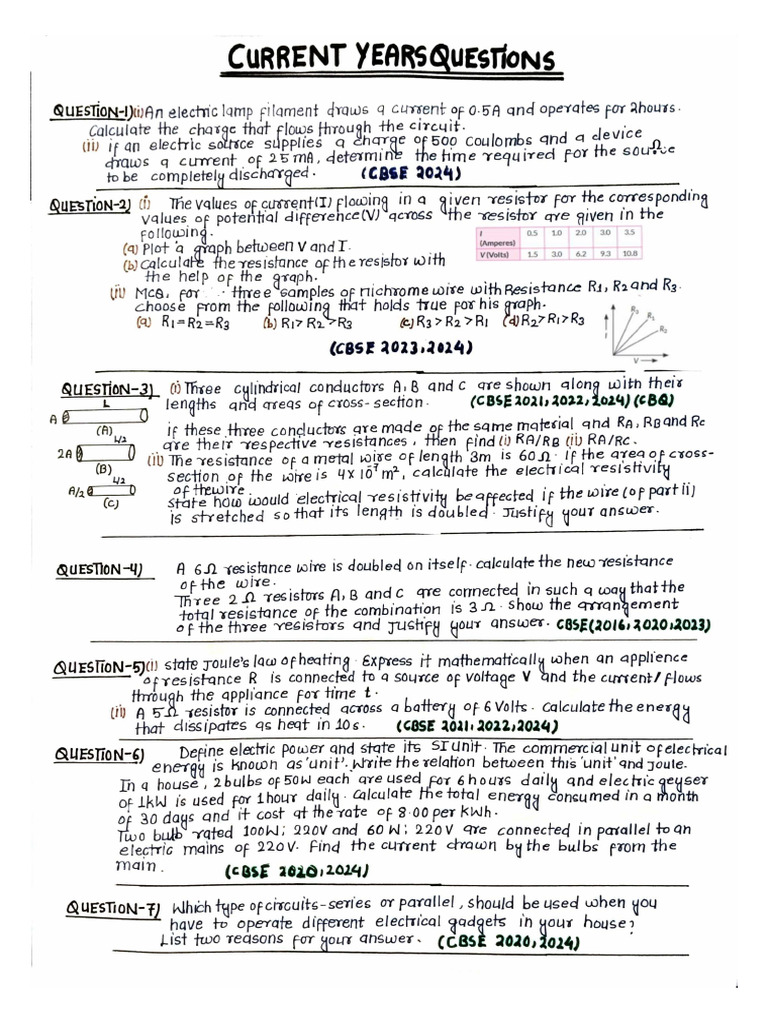 Physics CYQ & Previous Year Questions | PDF | Optics | Mirror
