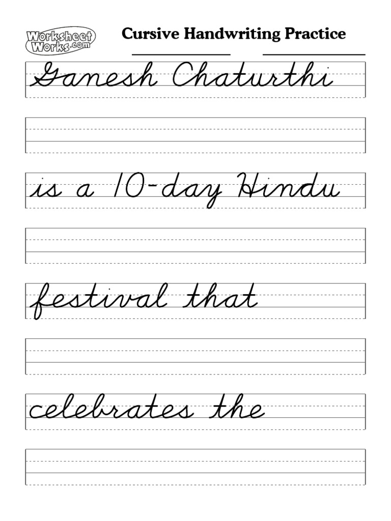 WorksheetWorks Cursive Handwriting Practice 1 | PDF