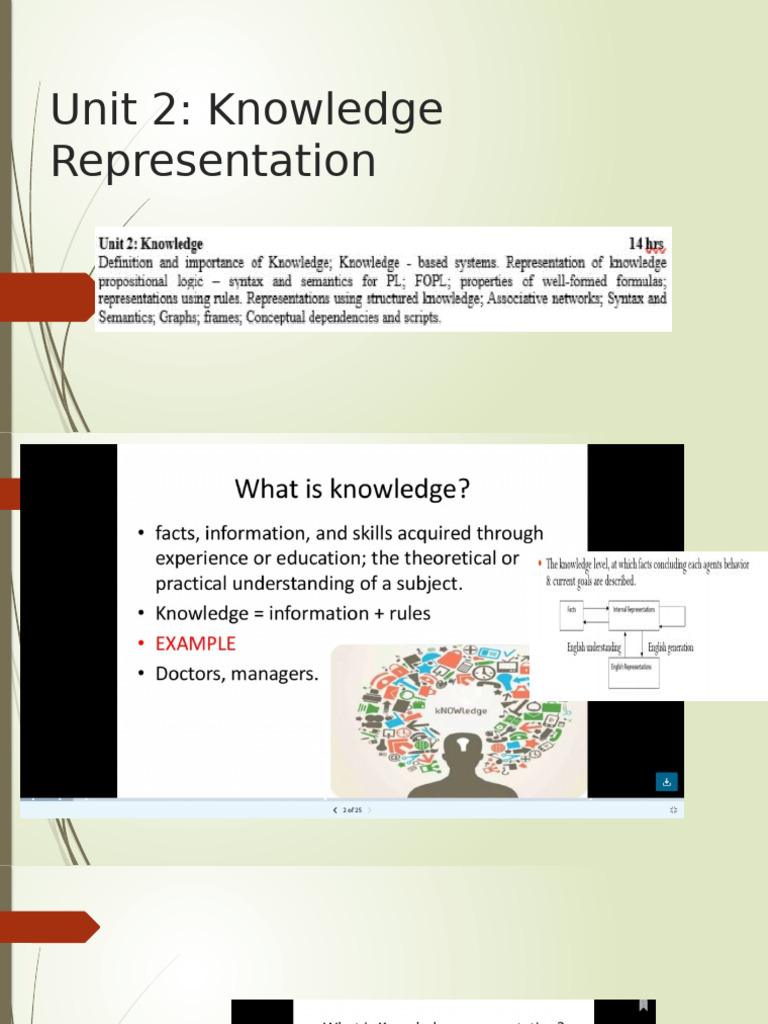 UNIT 2 AI | PDF | Knowledge Representation And Reasoning | Logic