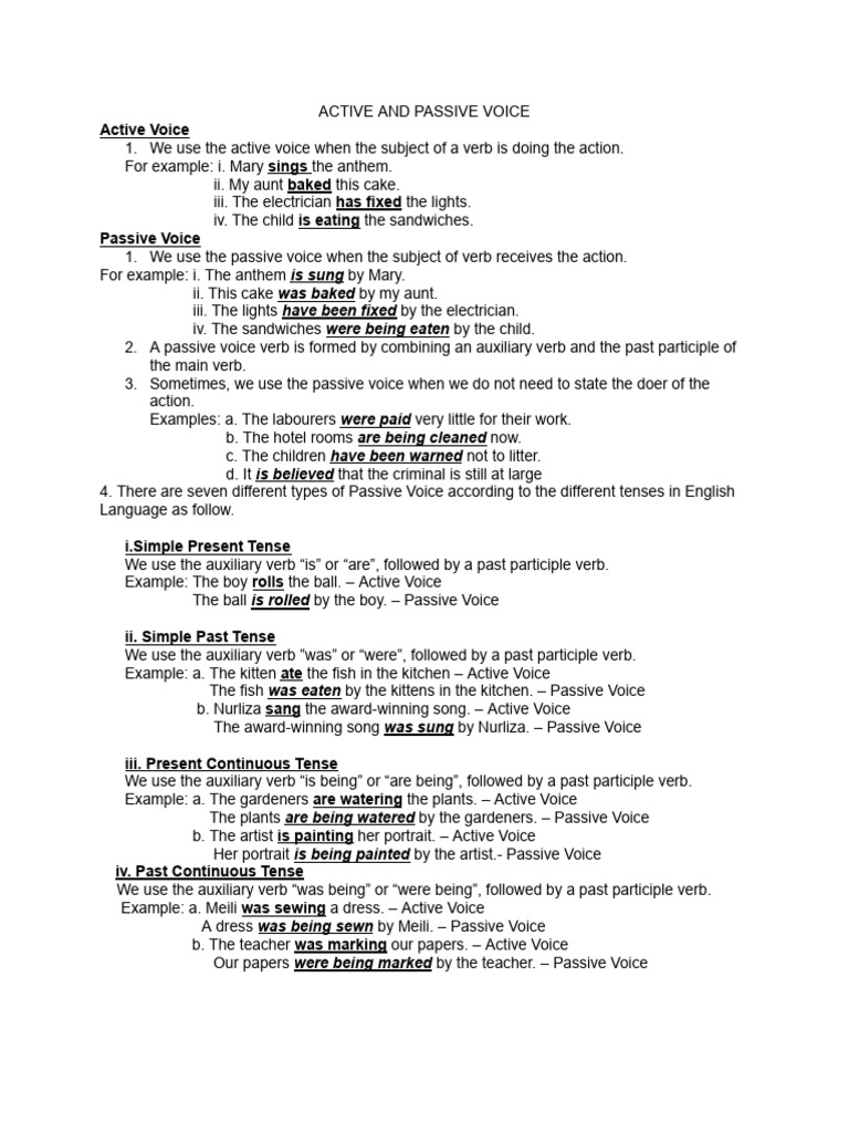 Understanding Active and Passive Voice | PDF | Verb | Grammatical Tense