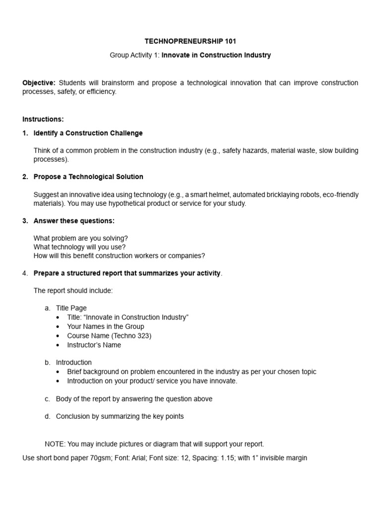 Techno 323 Group Activity 1 | PDF