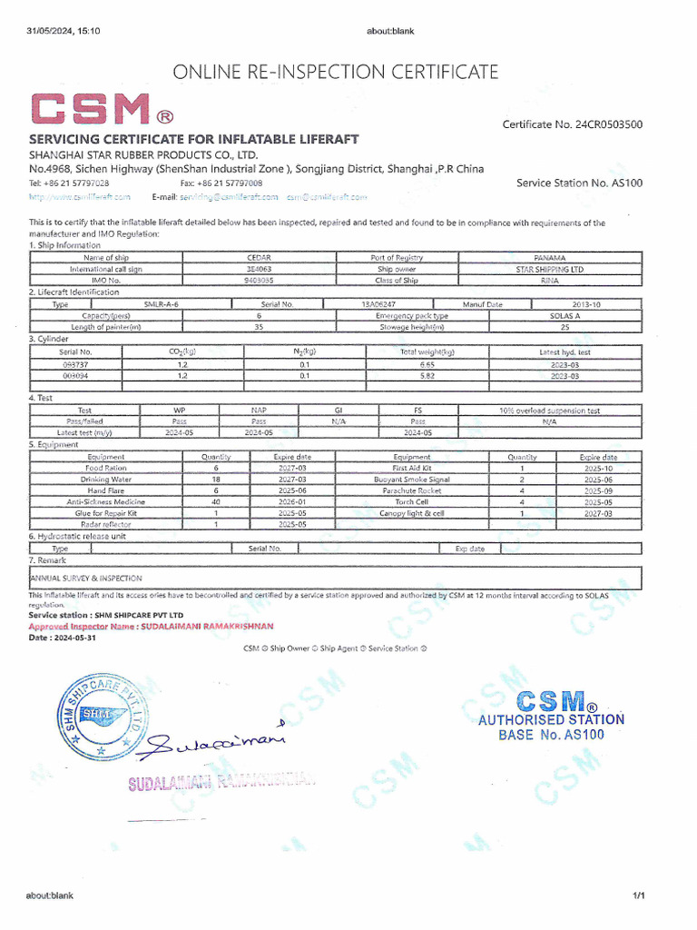 CEDAR LR Certificates | PDF