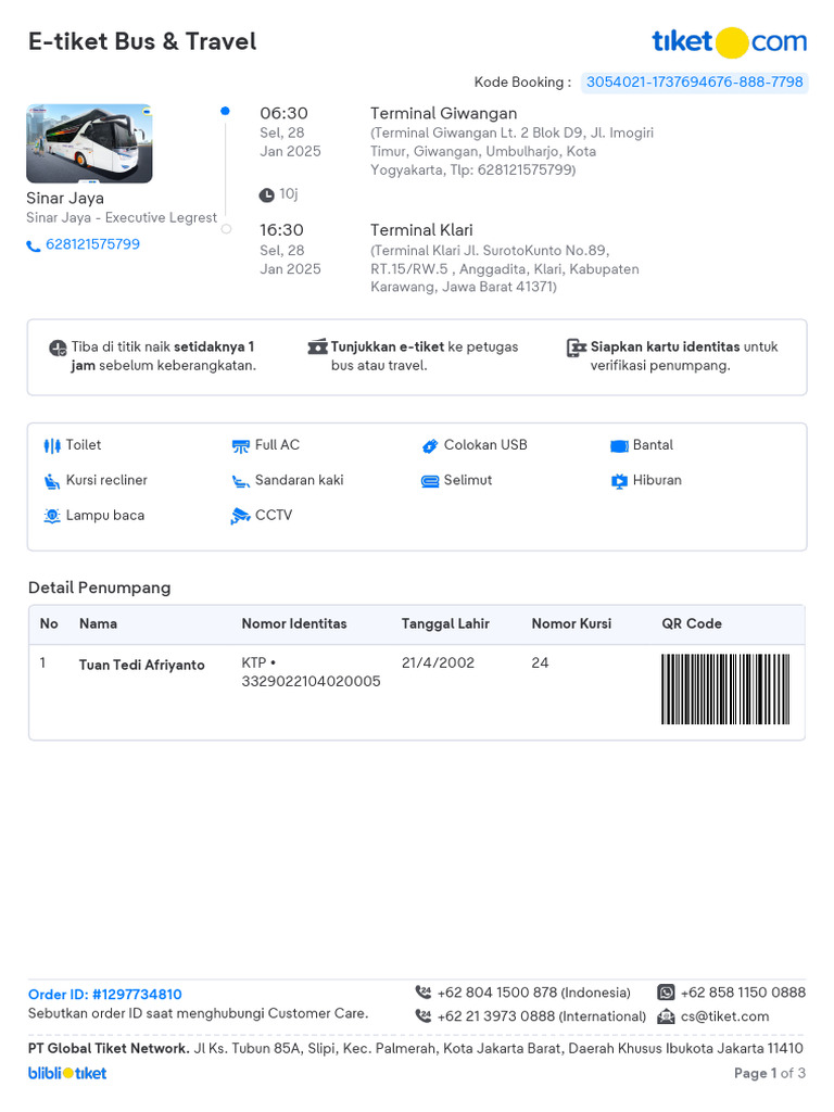 E Voucher Bus Depart ID 1297734810 1329572229 | PDF