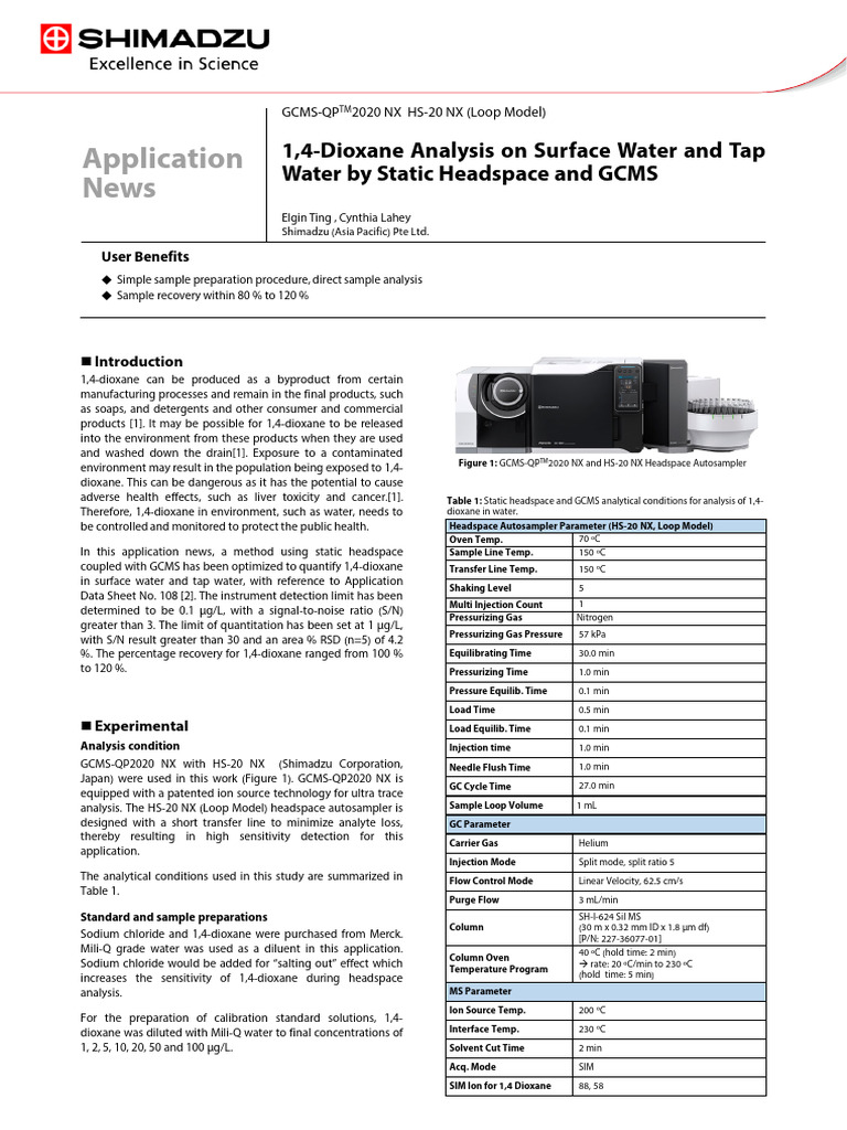 An - 04-Ad-0303-En 1,4 Dioxane in Surface Water by Static Headpace ...