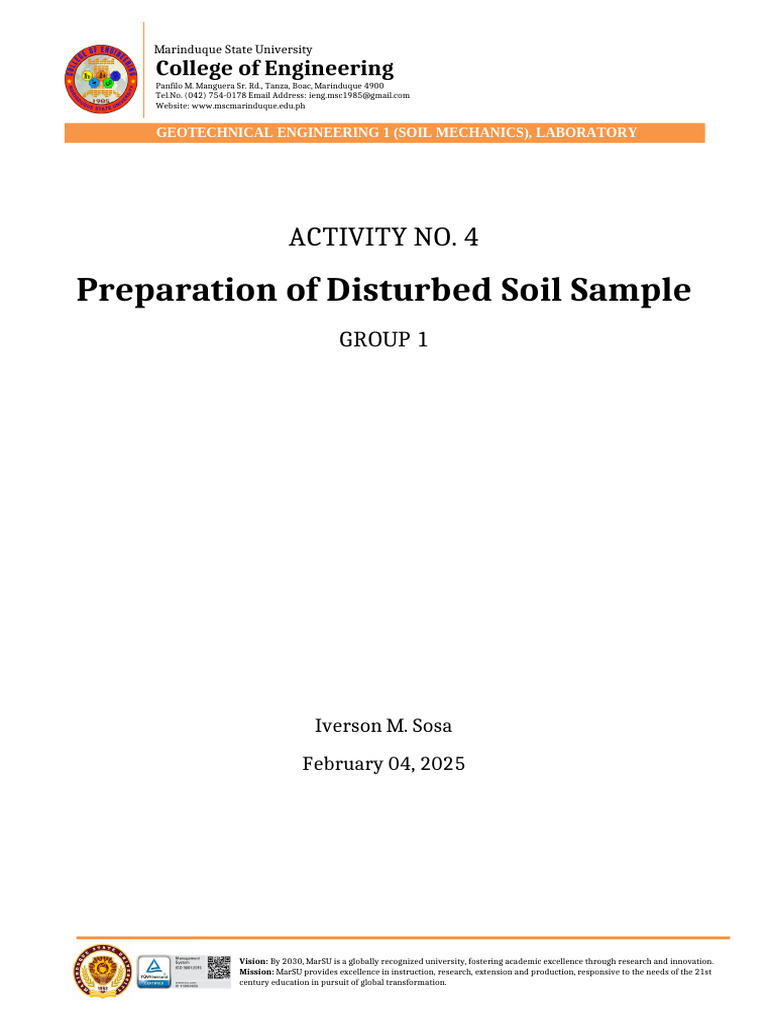 LABORATORY ACTIVITY NO 4 | PDF | Soil | Geotechnical Engineering