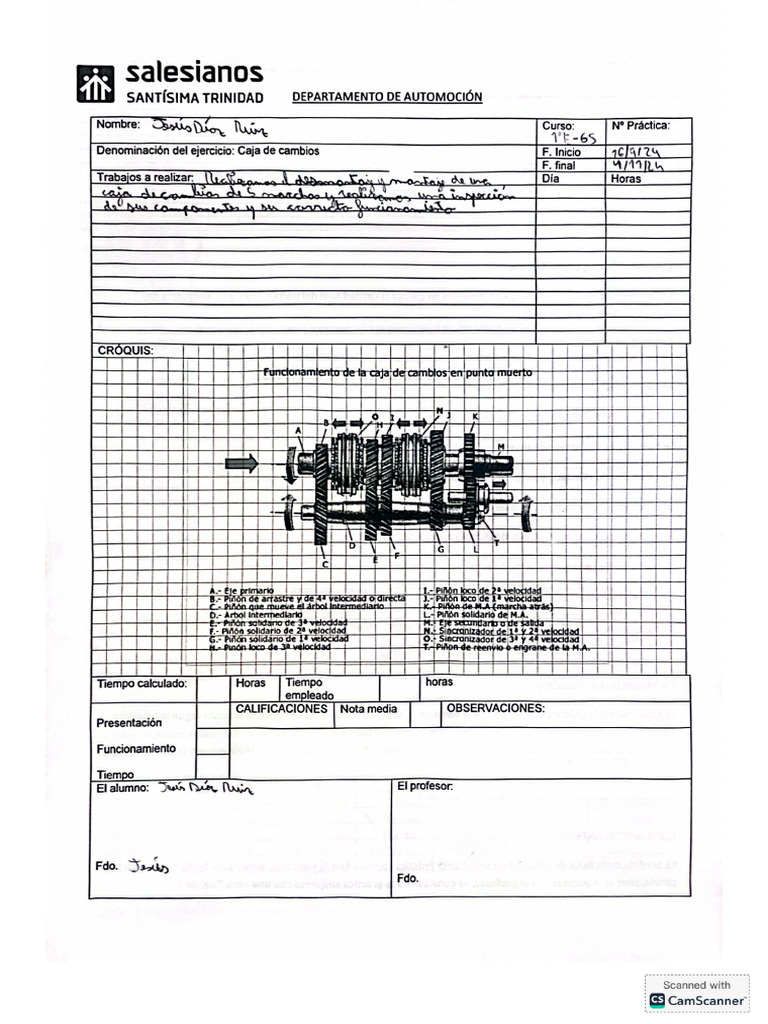 Ficha Caja de Cambios | PDF