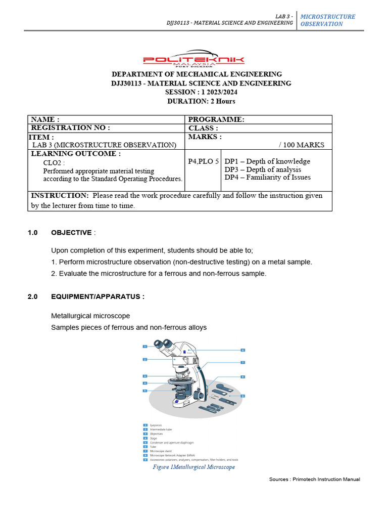 Lab 3 Microstructure Observation Annealing Normalizing | PDF | Heat ...