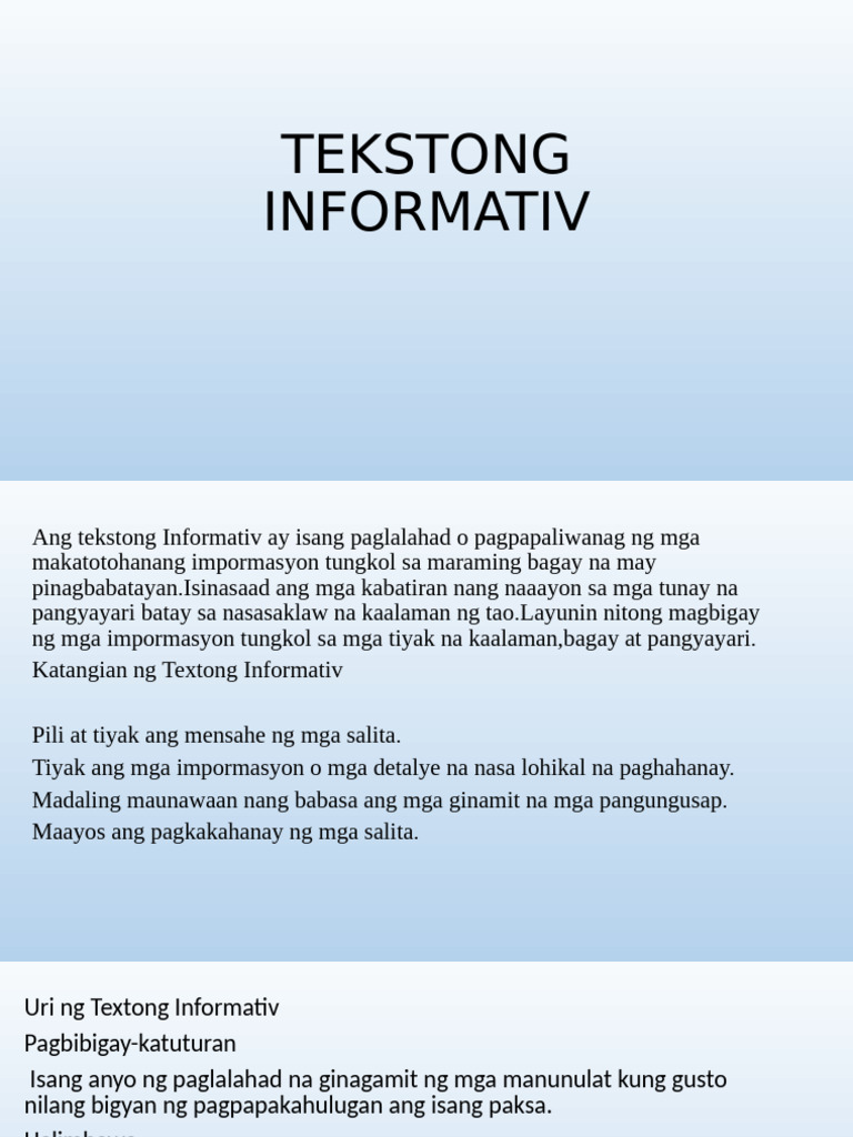 Tekstong Informativ | PDF