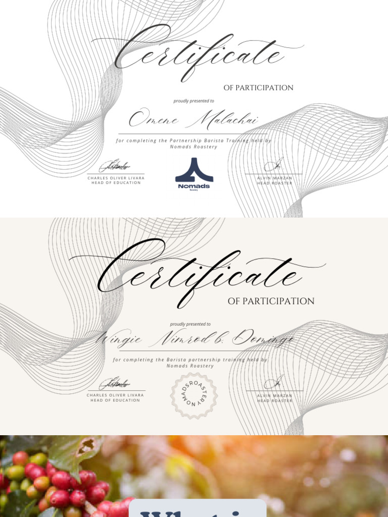 Basic Barista Training | PDF | Coffee | Agriculture