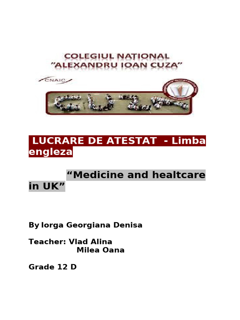 Atestat Engleza | PDF | National Health Service | Health Care