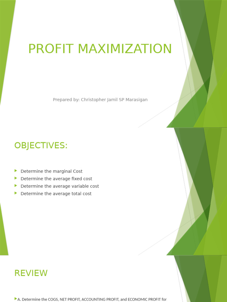 Profit Maximization Bsais 1b | PDF | Profit (Economics) | Net Income