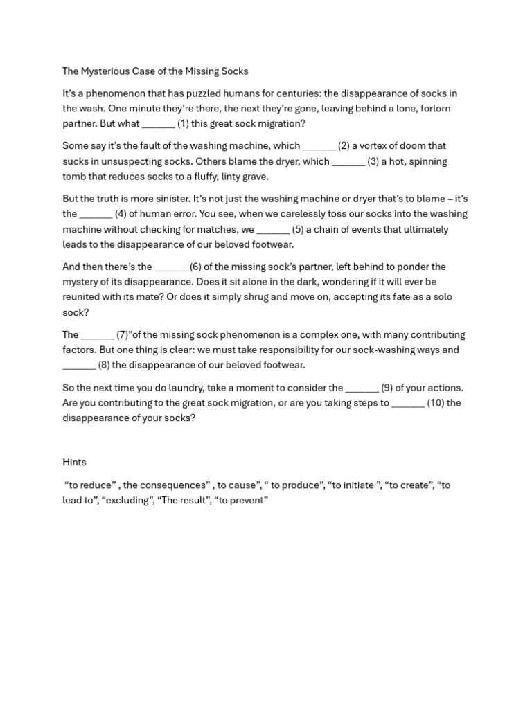 Cause and Effect Vocabulary | PDF