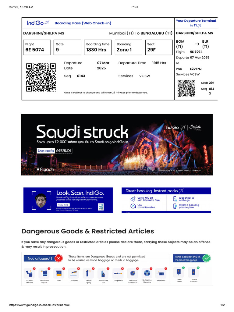 Shilpa Return - Boarding Pass | PDF | Transport | Aviation