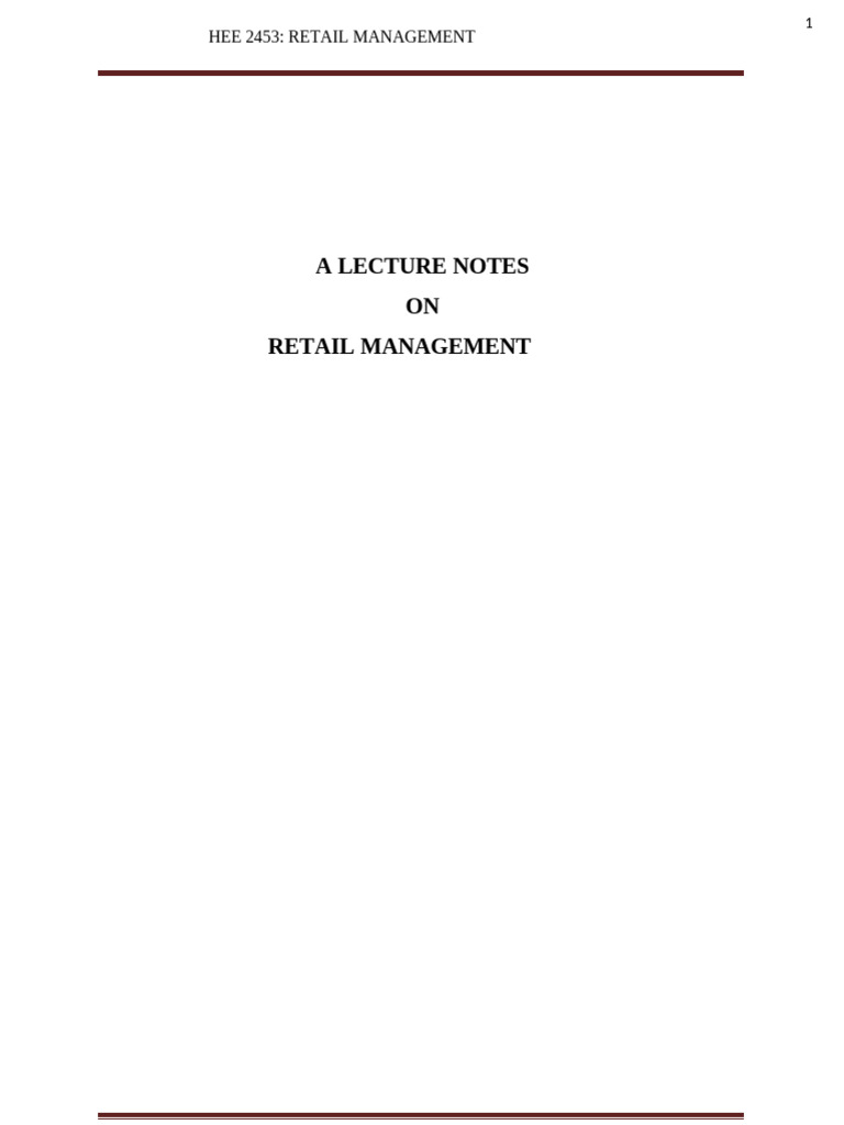 Retail Management Overview and Strategies | PDF | Retail | Franchising