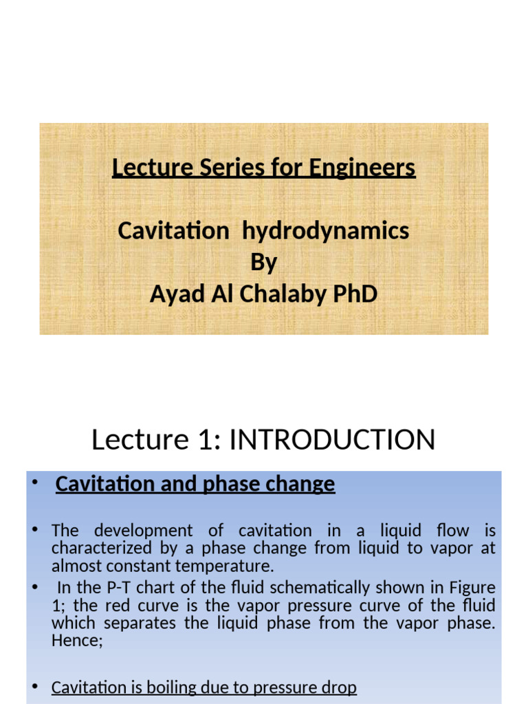 CAVITATION_HYDRODYNAMICS_ppt | PDF | Liquids | Pressure