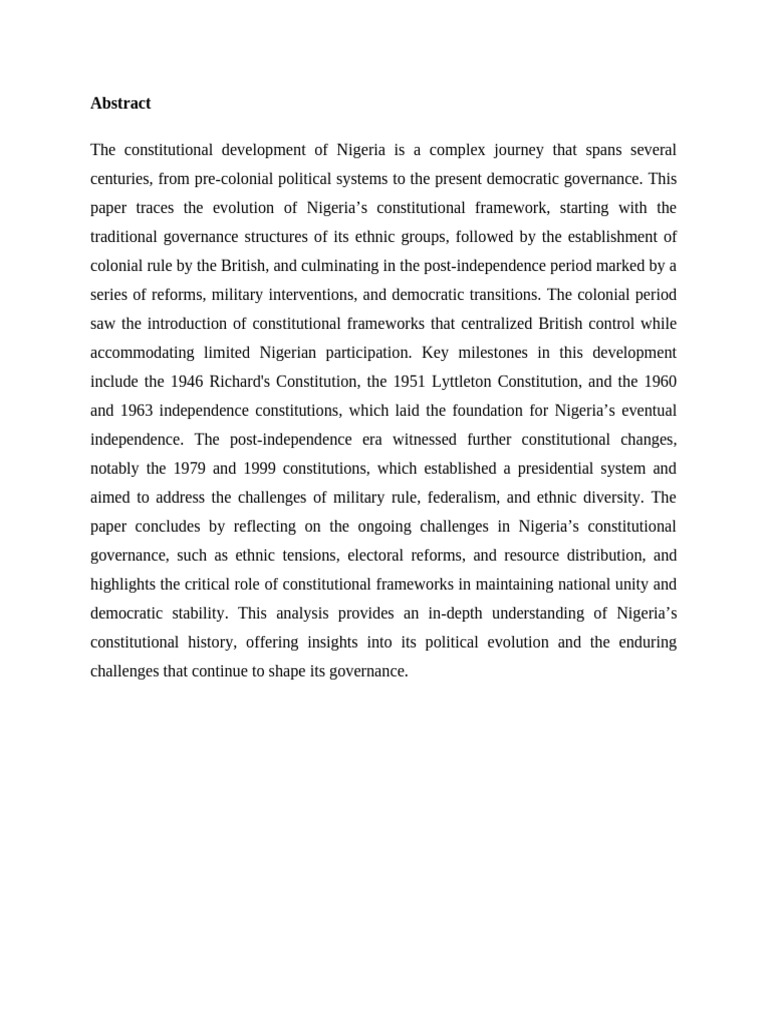 Constitutional Development | PDF | Nigeria | Constitution