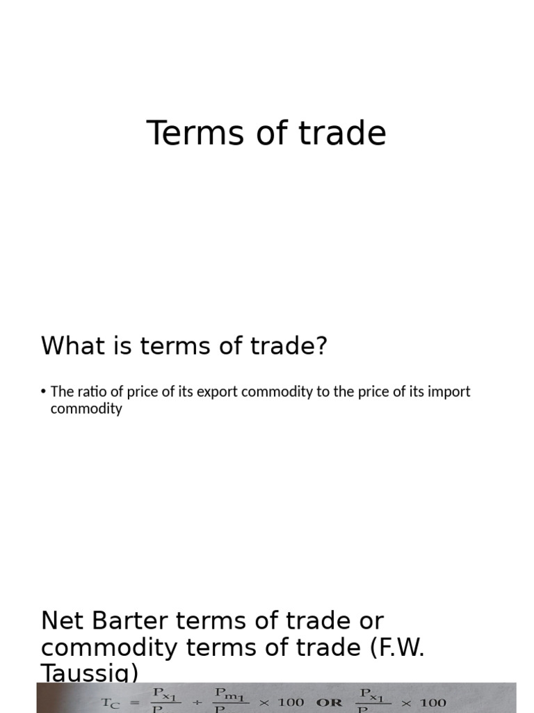 Terms of Trade | PDF
